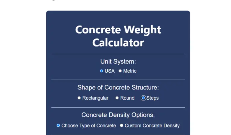 Concrete Weight Calculator & Density Chart by Concrete Type
